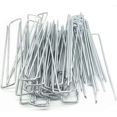 110PCS Galvanised Steel U Shaped Weed Membrane Pins Ground Stakes ...