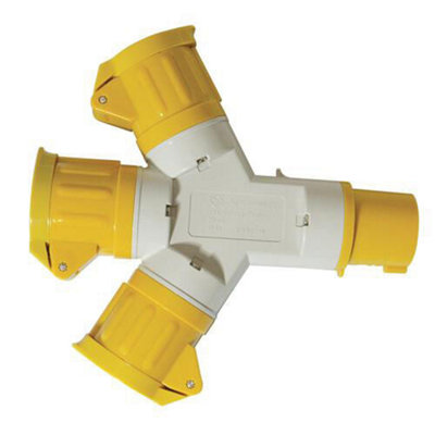 110V 16A 3 Way Heavy Duty Power Splitter Weatherproof IP44 Heavy Duty ...