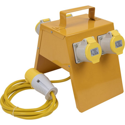 110V 4-Way 16A Distribution Splitter Box - IP44 Rated - CEE Connector ...