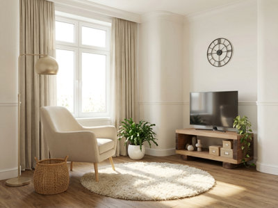 110x44cm TORIE Solid Wood Chunky TV Unit