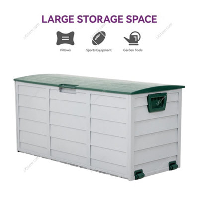 112cm W Waterproof Lockable Outdoor Garden Deck Storage Box Patio ...