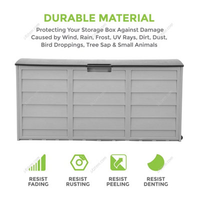 112cm W Waterproof Lockable Outdoor Garden Storage Box With Lockable ...