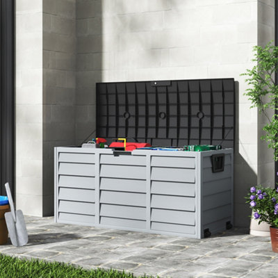 112cm W Waterproof Outdoor Garden Deck Storage Box Patio Utility Box ...