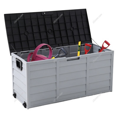 112cm W Waterproof Outdoor Garden Deck Storage Box Patio Utility Box ...