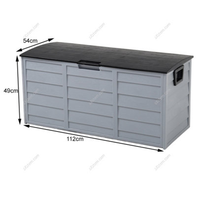 112CM W WATERPROOF OUTDOOR GARDEN DECK STORAGE BOX PATIO UTILITY BOX ...