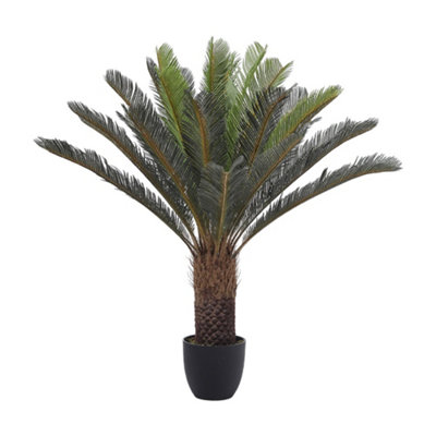 113cm Leaf Large Artificial Cycas Tree in Black Pot for Decoration for ...