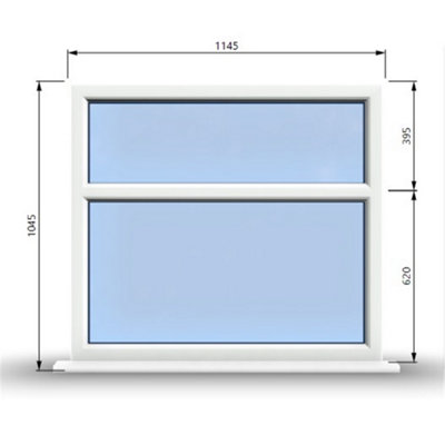 1145mm (W) x 1045mm (H) PVCu StormProof Casement Window - 2 Horizontal ...