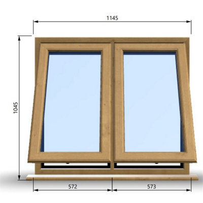 1145mm (W) x 1045mm (H) Wooden Stormproof Window - 2 Opening Windows ...