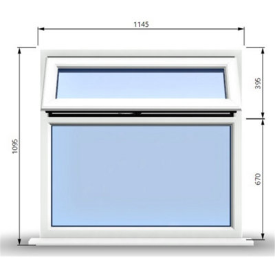 1145mm (W) x 1095mm (H) PVCu StormProof Casement Window - 1 Top Opening ...