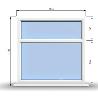 1145mm (W) x 1145mm (H) PVCu StormProof Casement Window - 2 Horizontal ...