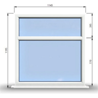 1145mm (W) x 1195mm (H) PVCu StormProof Casement Window - 2 Horizontal ...