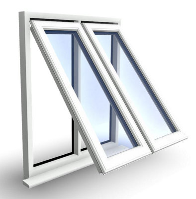 1145mm (W) x 1195mm (H) PVCu StormProof Casement Window - 2 Vertical ...