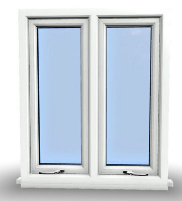 1145mm (W) x 1195mm (H) PVCu StormProof Casement Window - 2 Vertical ...
