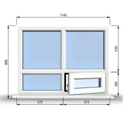 1145mm (W) x 895mm (H) PVCu StormProof Casement Window - 1 Bottom ...