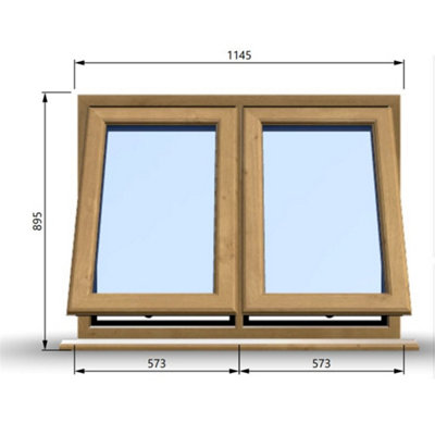 1145mm (W) x 895mm (H) Wooden Stormproof Window - 2 Opening Windows ...