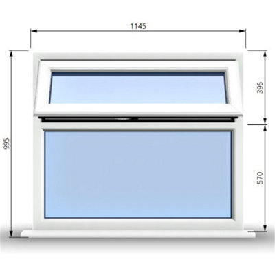 1145mm (W) x 995mm (H) PVCu StormProof Casement Window - 1 Top Opening ...