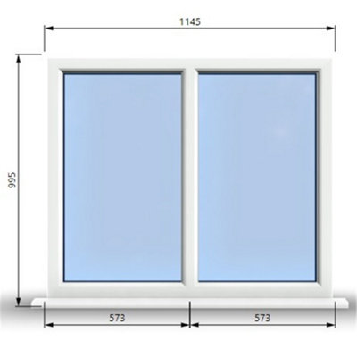 1145mm (W) x 995mm (H) PVCu StormProof Casement Window - 2 Vertical ...