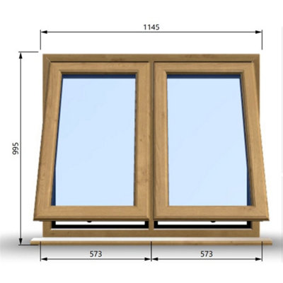 1145mm (W) x 995mm (H) Wooden Stormproof Window - 2 Opening Windows ...