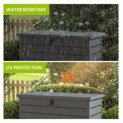 114cm W Galvanized Steel Outdoor Garden Tool Storage Cabinet with Lock ...