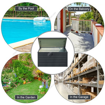 114cm W Galvanized Steel Outdoor Garden Tool Storage Cabinet with Lock ...