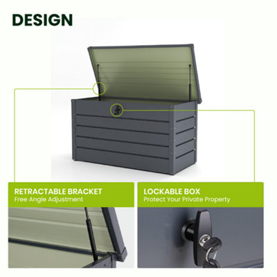 114cm W Galvanized Steel Outdoor Garden Tool Storage Cabinet with Lock ...