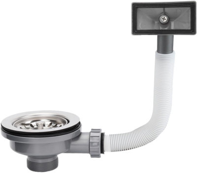 114mm Kitchen Sink Waste Kit, Stainless Steel Sink Overflow Kit,with ...