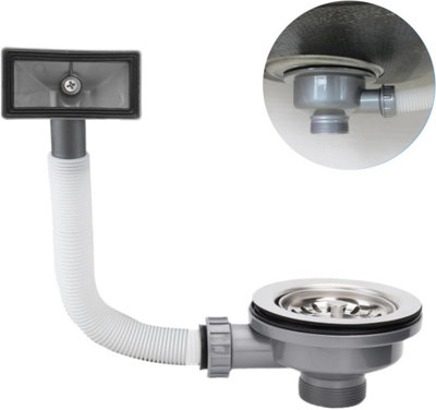 114mm Sink Overflow Kit, Stainless Steel Wash Basin Waste Kit Overflow ...