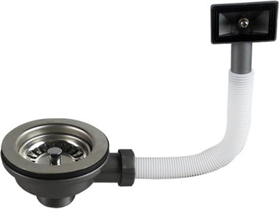114mm Sink Waste Kit, Rectangle Sinks Over Flow Set, Stainless Steel ...