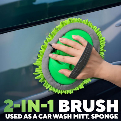 115cm Extendable Car Wash Brush Mop with Microfiber Head Long Handle ...