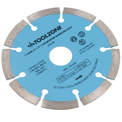 115mm 4-1/2in Segmented Diamond Cutting Disc Blade Stone Brick Angle ...