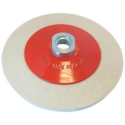 115mm Bevelled Felt Buffing Polishing Wheel M14 Thread Metal Plastic ...