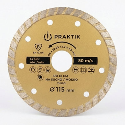115mm Diamond Cutting Disc EN13236 Certified Turbo Blade 4.5" Concrete ...