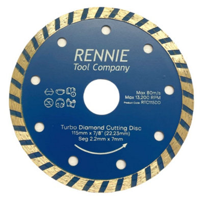 115mm Diamond Cutting Disc For Angle Grinders. Turbo Saw Blade For Fast ...