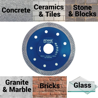 115mm Diamond Saw Blade Cutting Disc 1.2mm Super Thin Turbo Disk For Angle Grinder For Cutting ...