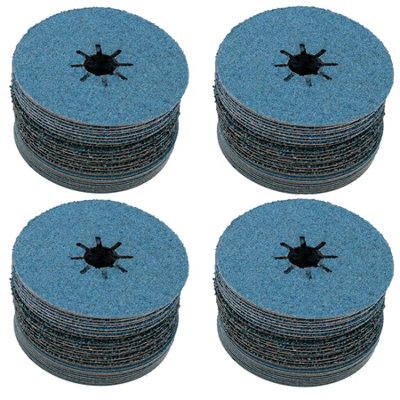 115mm Fibre Zirconium Sanding Discs Mixed Grit For 4-1/2" backing Pads ...