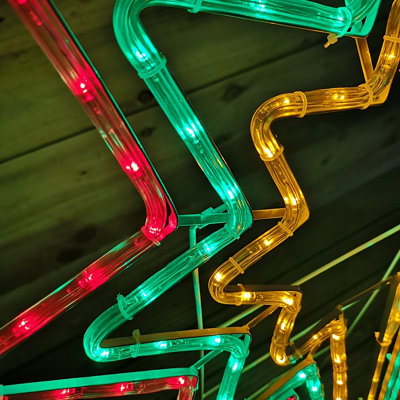 118 x 62cm LED North Star Rope Light Outdoor Christmas Silhouette in ...