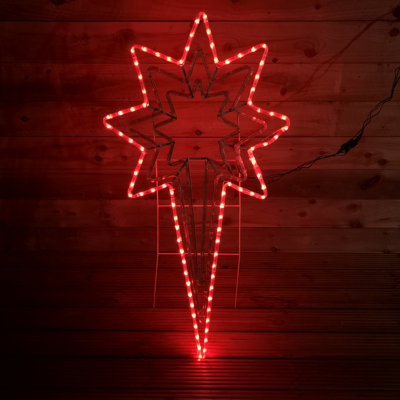 118 x 62cm LED North Star Rope Light Outdoor Christmas Silhouette in ...