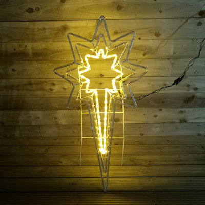 118 x 62cm LED North Star Rope Light Outdoor Christmas Silhouette in ...