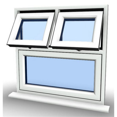 1195mm (W) x 1045mm (H) PVCu Flush Casement Window - White Internal ...