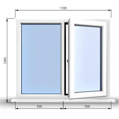 1195mm (W) x 1045mm (H) PVCu StormProof Casement Window - 1 RIGHT ...