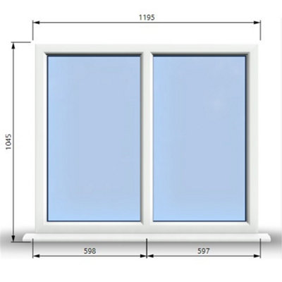 1195mm (W) x 1045mm (H) PVCu StormProof Casement Window - 2 Vertical ...