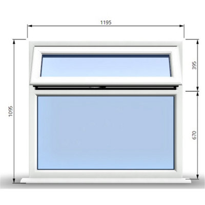 1195mm (W) x 1095mm (H) PVCu StormProof Casement Window - 1 Top Opening ...