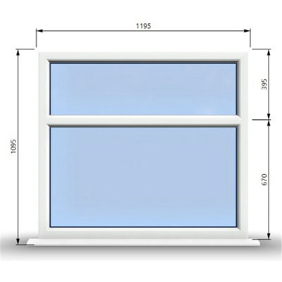 1195mm (W) x 1095mm (H) PVCu StormProof Casement Window - 2 Horizontal ...
