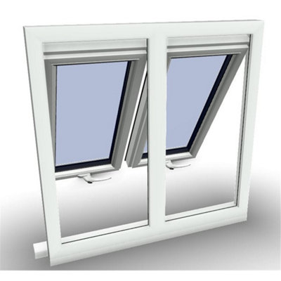 1195mm (W) x 1145mm (H) PVCu Flush Casement Window - 2 Vertical Bottom ...