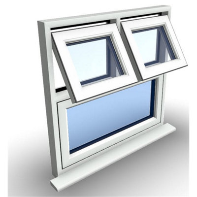 1195mm (W) x 1145mm (H) PVCu Flush Casement Window - White Internal ...