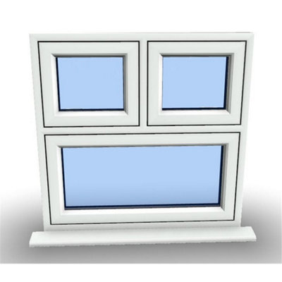 1195mm (W) x 1145mm (H) PVCu Flush Casement Window - White Internal ...