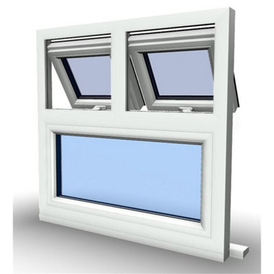 1195mm (W) x 1145mm (H) PVCu Flush Casement Window - White Internal ...
