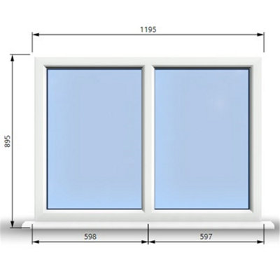 1195mm (W) x 895mm (H) PVCu StormProof Casement Window - 2 Vertical ...