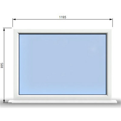 1195mm (W) x 895mm (H) PVCu StormProof Window - 1 Non Opening Window ...