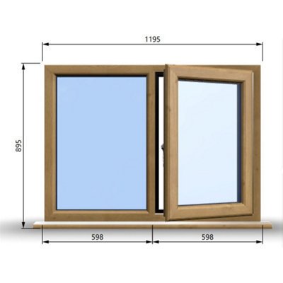 1195mm (W) x 895mm (H) Wooden Stormproof Window - 1/2 Right Opening ...